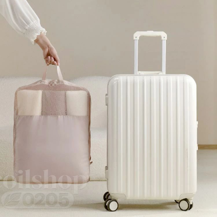 【旅行用圧縮ポーチ】【選べる3サイズ 】【2個セット】【ファスナを締めるだけ】ファスナーを締めるだけて荷物を簡単に圧縮。旅行バッグやご家庭のお荷物がラクに収納できるので、 スペースを有効活用。【持ち運びや収納は強力に】面倒な圧縮ポンプを必要...