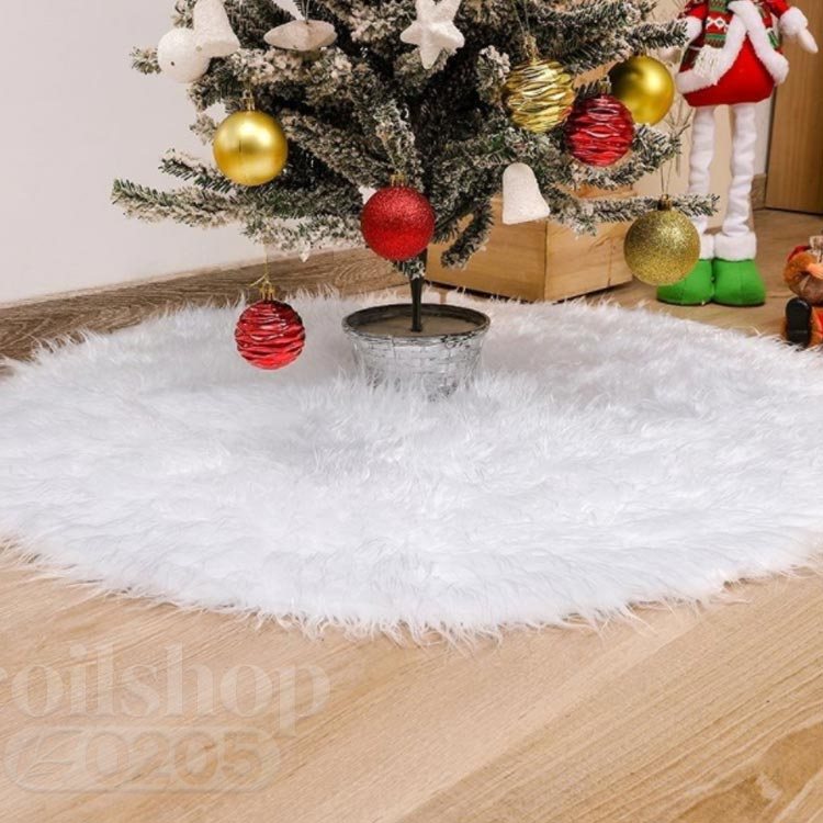 【ラグジュアリークリスマスツリースカート】お客様の家にもっとクリスマスの雰囲気を加えて、木から落ちる松の残骸や水の傷つけられないように、床やカーペットなどを保護します。 豪華でエレガントです！【再利用可能と洗濯可能】木から落ちる松の残骸や水...