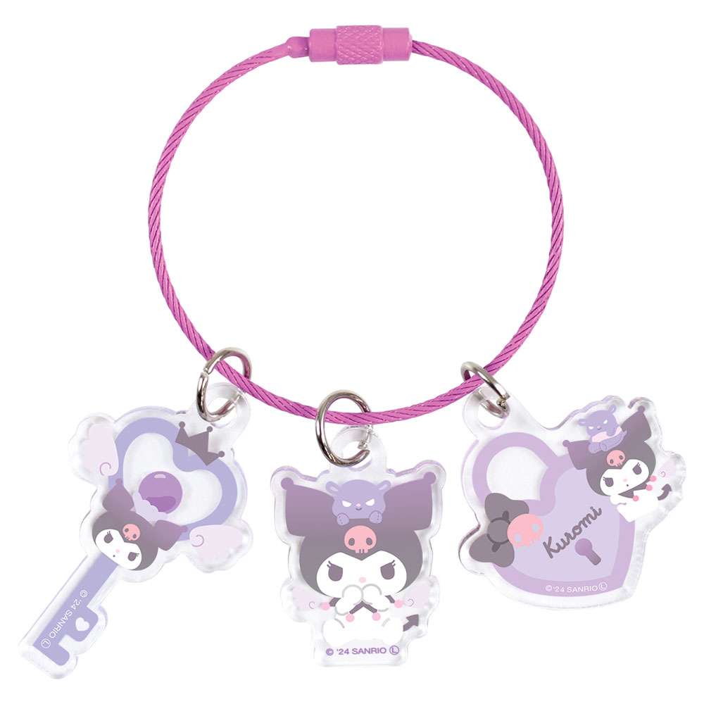 ■アイテム説明「サンリオキャラクターズ」から「エンジェルワイヤーキーリング」が登場です！いま韓国で流行りのワイヤーキーリングが新登場！クルクル回して外してね！■サイズ 約H45×W34×D2mm以内（アクリルパーツ最大サイズ）■素材 アクリ...