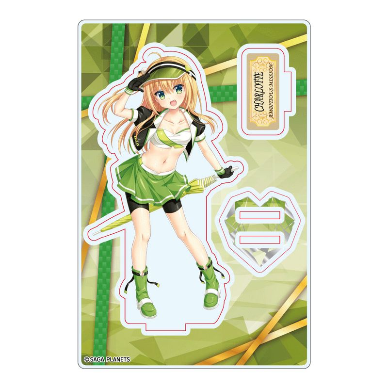 ■アイテム説明：『AMBITIOUS MISSION』より、ヒロインキャラクター5人の描き下ろしレースクイーンver.のアクリルスタンドが登場！キャラクターのイメージカラーで統一されたデザインとなっております。　　　　　　　　　　　　　　　...