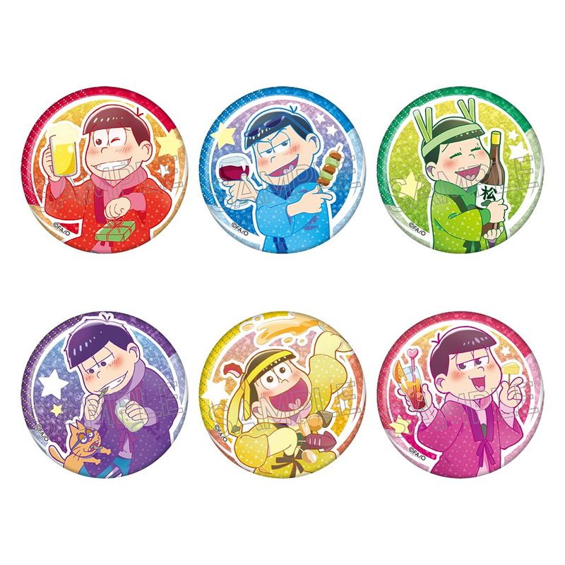 ■アイテム説明：デザインの一部がグリッダー仕様　キラキラ輝きます。※トレーディング商品のため、キャラクターは選べません。1BOX／6個入り■素材：金属・紙等■サイズ：約Φ75×D3mm■作品名：おそ松さん（おそまつさん）