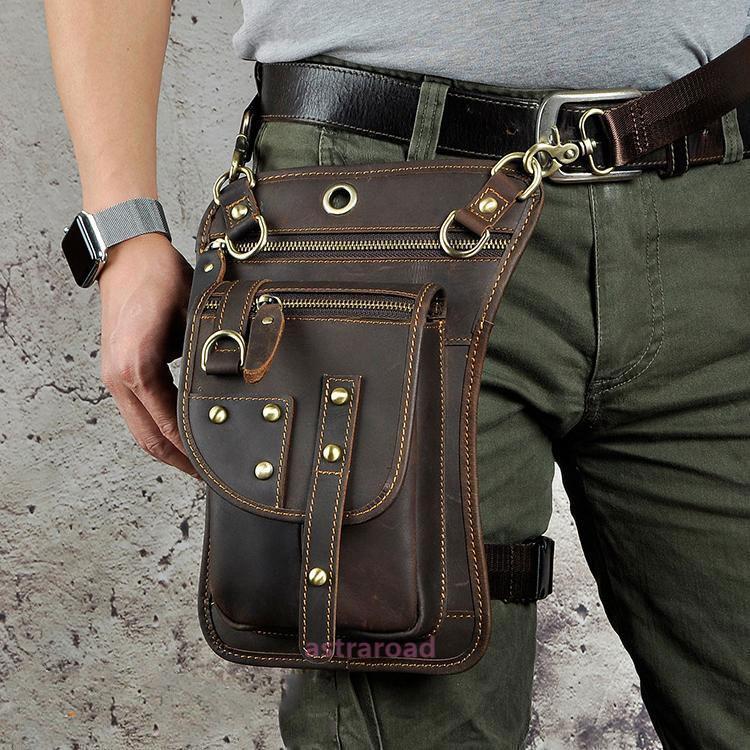 【品名】:レッグポーチ【素材】:牛革【カラー】：全8色【サイズ】：横17cm 奥行3cm 縦28cm【重さ】：0.35kgtreflestoreの検索キーワード：レッグポーチ レッグバッグ アウトドア ポーチ ウエスト ヒップ バッグ 帆布...