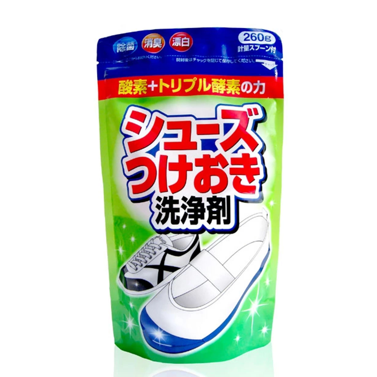 サイズ約 幅12×奥行5×高さ22（cm）重量約 276g容量260g内容量1個材質界面活性剤、酸化剤、アルカリ剤、水軟化剤、酵素、香料生産国日本製備考液性：弱アルカリ性洗える靴：水洗いできる上履き、スニーカー、スリッポンなど綿やナイロン製...