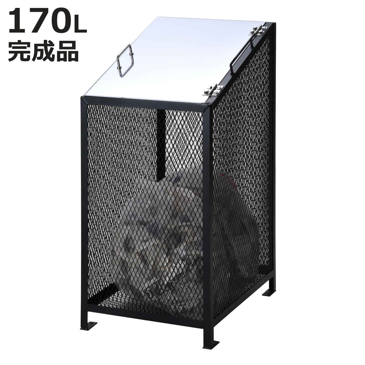 サイズ約 幅45.5×奥行60.5×高さ96（cm）重量約 15kg容量約 170L内容量1台材質本体：スチール扉：SUS430生産国日本製組立状態完成品備考L型脚仕様容量目安：45Lゴミ袋×約 3個区分返品・キャンセル区分（不可）●犬・猫...