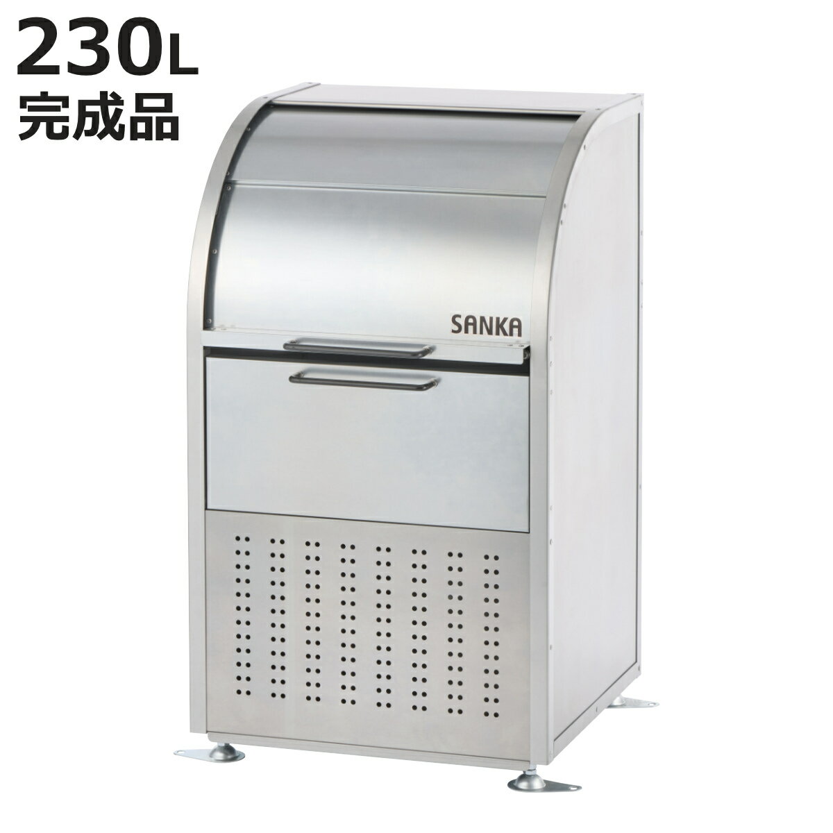 サイズ約 幅60×奥行61.5×高さ105.9（cm）重量約 33kg容量約 230L内容量1台材質本体：高耐食溶融めっき鋼板、ステンレス金具、ネジ：ステンレス、アルミハンドル：ステンレス（SUS304)ハンドルゴム：ポリ塩化ビニルアジャス...