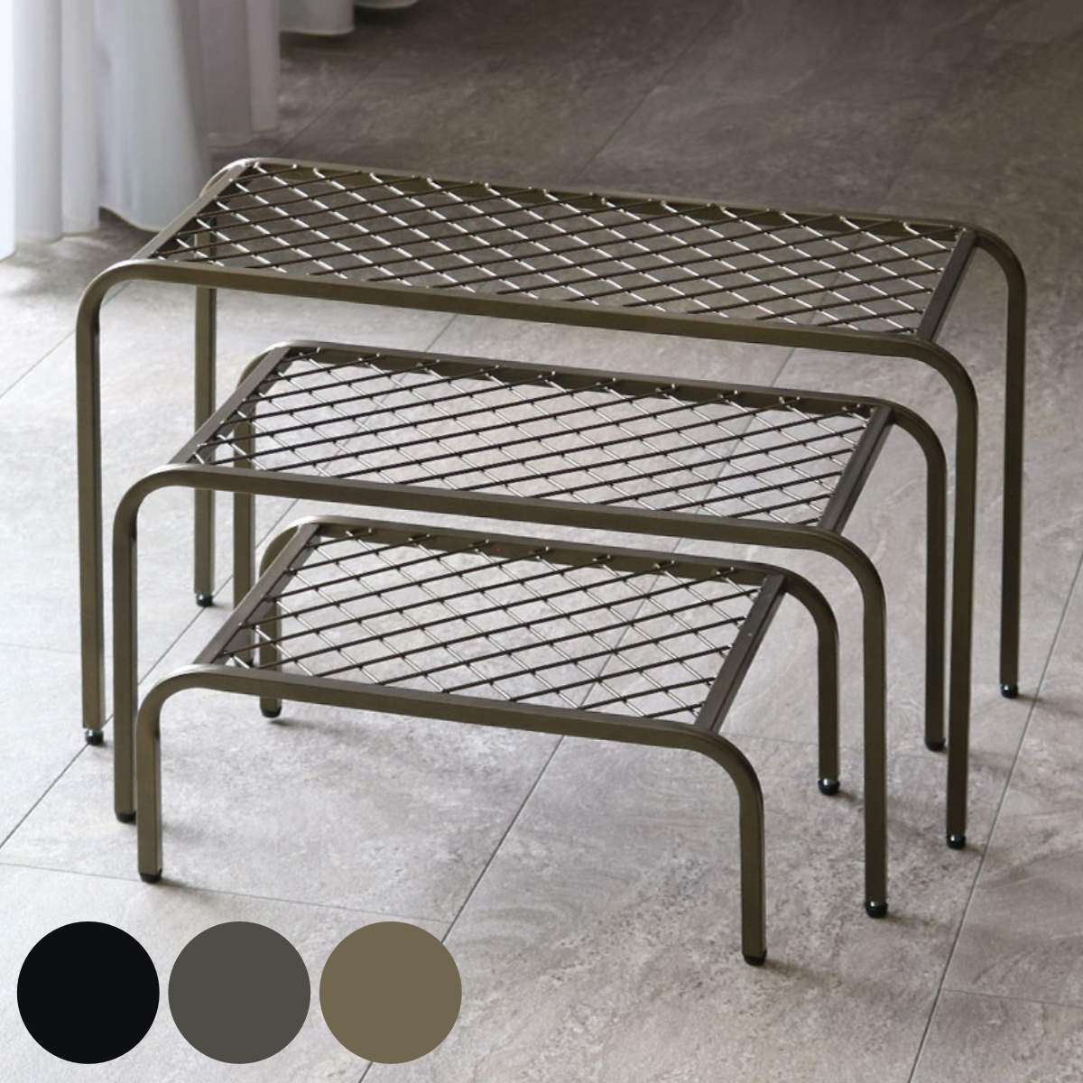 サイズ【大】 約 幅60×奥行25×高さ35.5（cm）【中】 約 幅50×奥行25×高さ25.5（cm）【小】 約 幅40×奥行25×高さ15.5（cm）重量【大】 約1kg【中】 約0.9kg【小】 約0.7kg内容量3点セット（大・中...