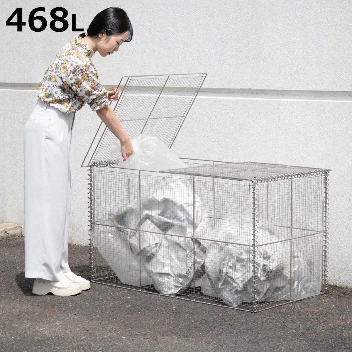 サイズ約 幅120×奥行60×高さ65（cm）重量約 12kg容量約 468L内容量1台材質ステンレス（304）生産国中国製組立状態お客様組立品注意事項※ゴミステーションの設置には、本体サイズ＋10cmのスペースが必要です区分返品・キャンセ...