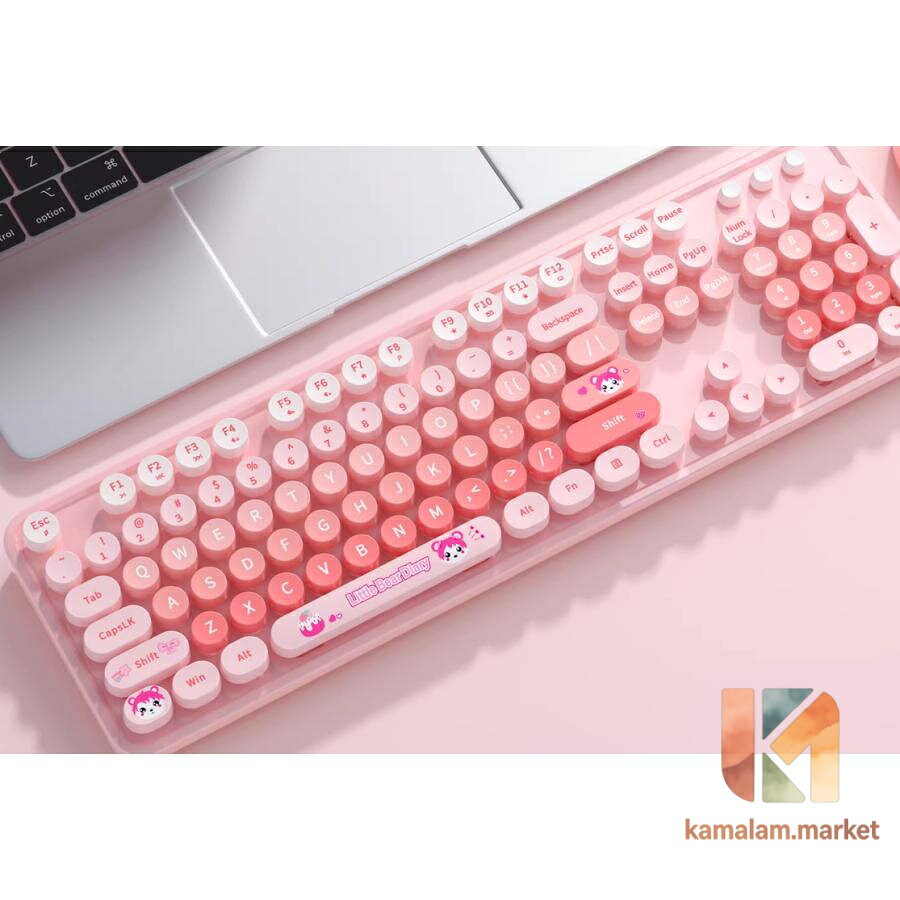 女性！おしゃれかわいいキーボード+マウスセット、 有線タイプと無線タイプ2種類あり！ ほかにない可愛さで仕事も楽しくなり、テンションも上がります！ 無線タイプは安定した2.4GHzワイヤレス接続なので、USBレシーバーを差し込むだけで使用で...