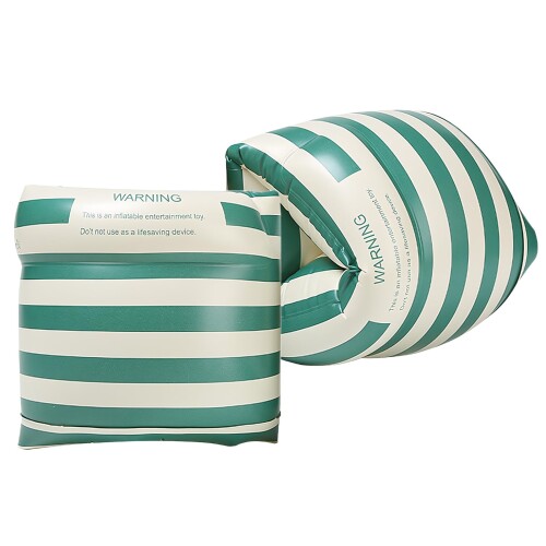 アームリング 大人 子供 アームヘルパー 腕 浮き輪 強い浮力 はーと 恐竜 チェリー ストライプ 水泳練習用具 軽量 便利 おしゃれ スイミング補助具 レジャー用品 プール 海 水遊び 海水浴 補修テープ付き (グリーン&ストライプ) 【...