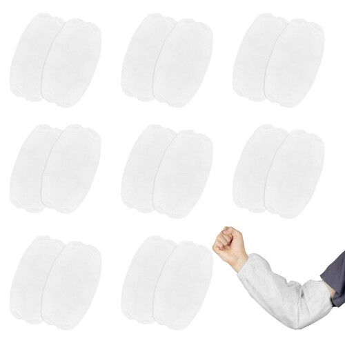 SIAWADEKY 使い捨て アームカバー 不織布 100枚 オーバースリーブ 軽量保護 スリーブ 袖カフス 弾性 アームプロテクター用 汚れ防止 防水 防塵 滑り止め キッチン・クリニック・クリーンルーム使用 作業場 事務所 実験室 掃除...