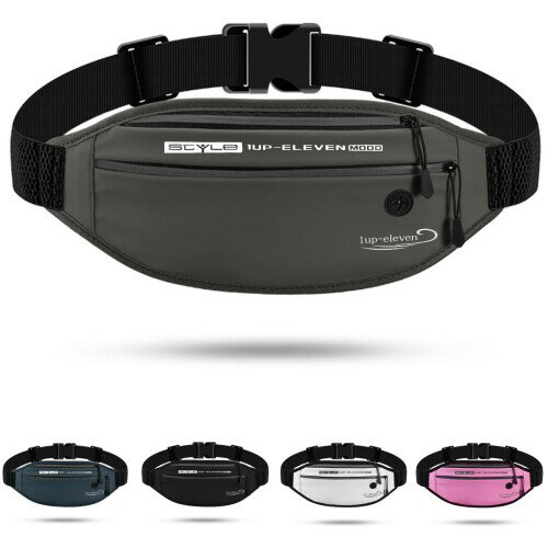 (1up-eleven) ランニング ポーチ 揺れない 防水 ウエストポーチ ジョギング ウォーキング (ダークグレー) ?【アスリート推薦】 荒巻選手と斎田選手には商品を開発するにあたりたくさんのアドバイスを頂きました。何度も失敗を繰り返...