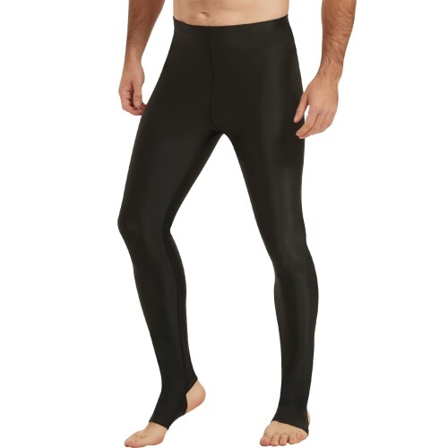 (Rovidorx) ラッシュガード メンズ レギンス トレンカ 水着 スパッツ 大きいサイズ 着圧レギンス スポーツ タイツ スイムウェア uvカット 日焼け対策 夏服 海 水陸両用 冷感 速乾 1111-blk-blk-M 【速乾通気・...