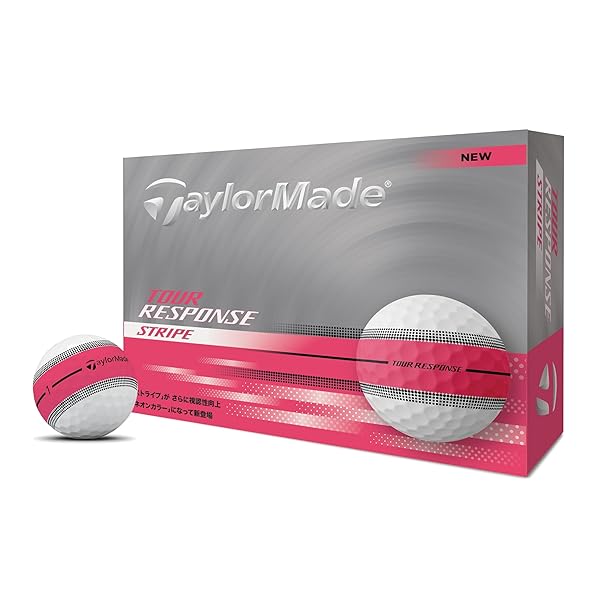テーラーメイド(TAYLOR MADE) TMJ25 Tour Resp Stripe NEON PNK JPN dz ツアーレスポンス ストライプ ネオン ピンク ゴルフボール ホワイト ピンクブランドTaylorMade色ピンクモデル商...