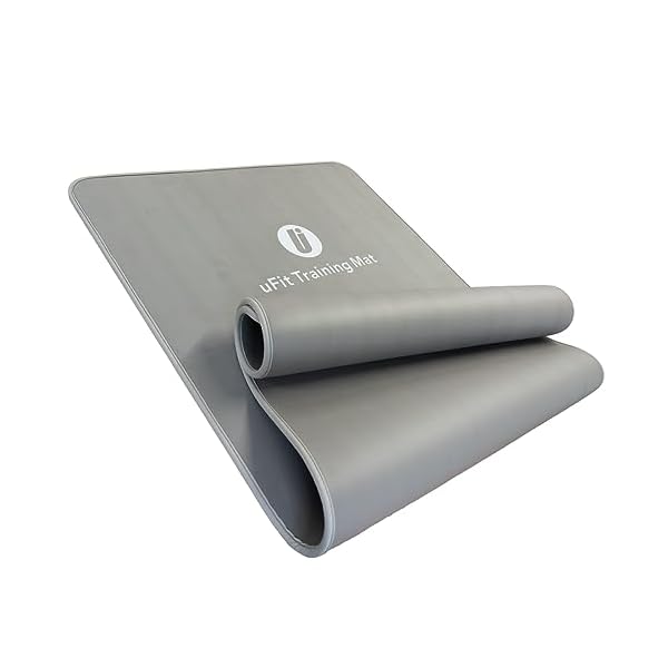 【日本国内メーカー】uFit Trainingmat トレーニングマット 10mm 15mm 厚め 90cm*200cm 幅広 大きめ 痛くない 滑らない PVC 防音 防水 プロアスリート 水谷隼 愛用 (グレー, 10mm)ブランドuF...
