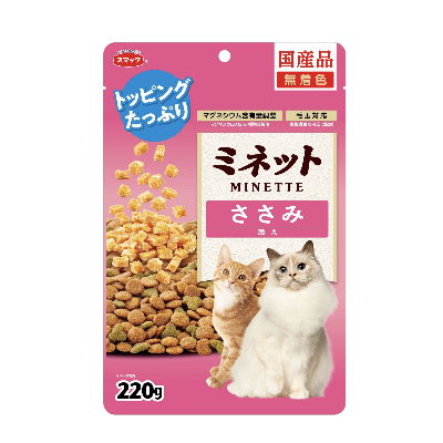 グルメな愛猫も大満足の国産ささみトッピングがたっぷり入った贅沢ドライフードです。 薄型の小粒サイズで食べやすく、無着色に仕上げました。 毛玉に配慮して食物繊維を配合。 毛玉の排出を促し、吐き戻しを減らします。 また、マグネシウムの含有量を調...