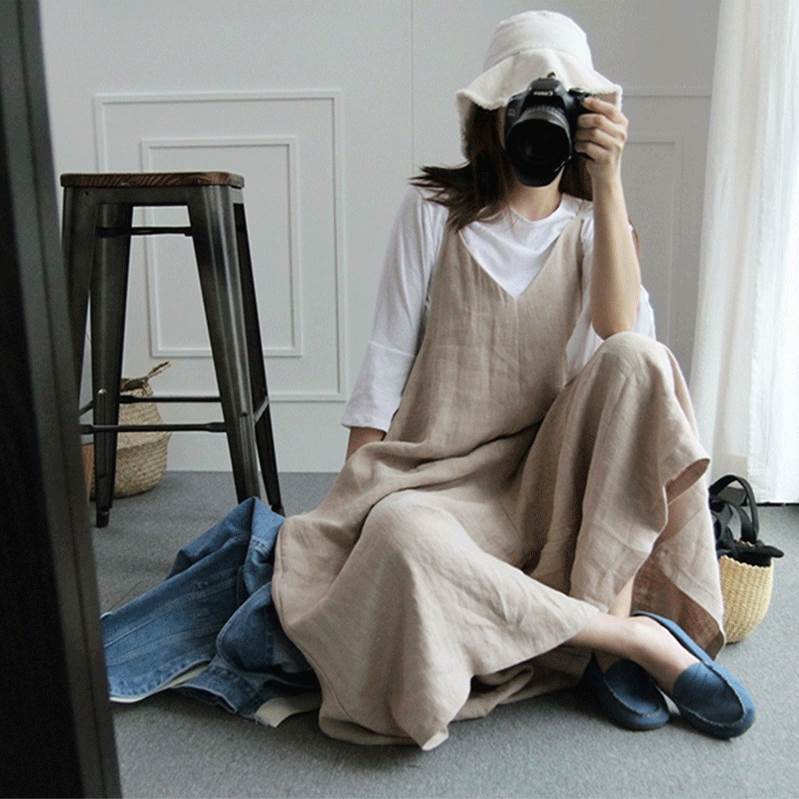 パッと見ワンピースのようなサロペットゆったりと着れるので妊婦さんにもおススメです色展開 アプリコットサイズ フリーサイズ【サイズ】F バスト 10 着丈 120" 《商品について》※当ショップは海外からのノーブランド商品になります。海外製品...
