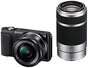 【中古】SONY ミラーレス一眼 NEX-3N ダブルズームレンズキット E PZ 16-50mm F3.5-5.6 OSS ＋ E 55-210mm F4.5-6.3 OSS付属 ブラック NEX-3NY B【メーカー名】ソニー【メーカー...