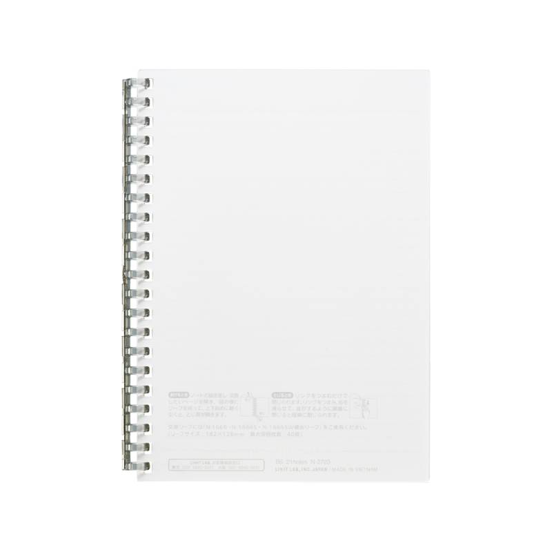 【商品詳細】とじ具が開くのでリーフの差替えが可能。とじ具は表紙の色に合わせた色透明。360°折り返して使えるので省スペースで使いやすい。ロゴはどんな持ち物にも合わせやすい空押し加工。あけるとき：リーフを持ち、斜めに軽く引くと、とじ具が開きま...