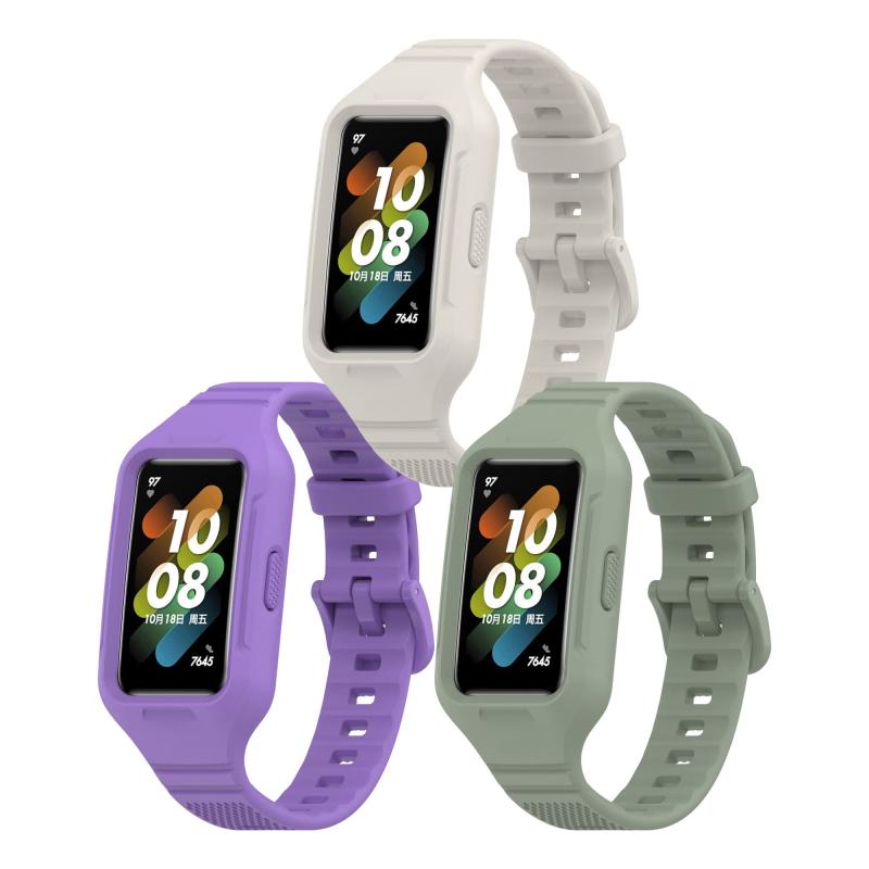 ［RuenTech］対応Huawei band 10/9/8/7/6/6 Proバンド 運動ベルト シリコンバンド ソフトスポーツベルトHuawei band 9ストラップ 脱着便利 軽量 3色セット(3p-B)🍄対応：Hu...