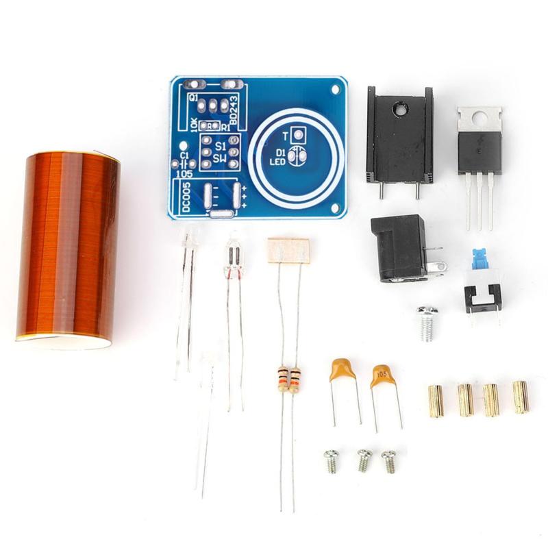 ミニテスラコイル LED スパークモジュールキット高電圧プラズマ伝送 DIY おもちゃセット DC12V エレクトロニクス[結合共振回路] 2 組または 3 組の結合共振回路で構成されるこのテスラ コイルは、実験と探索に幅広い可能性を提供し...