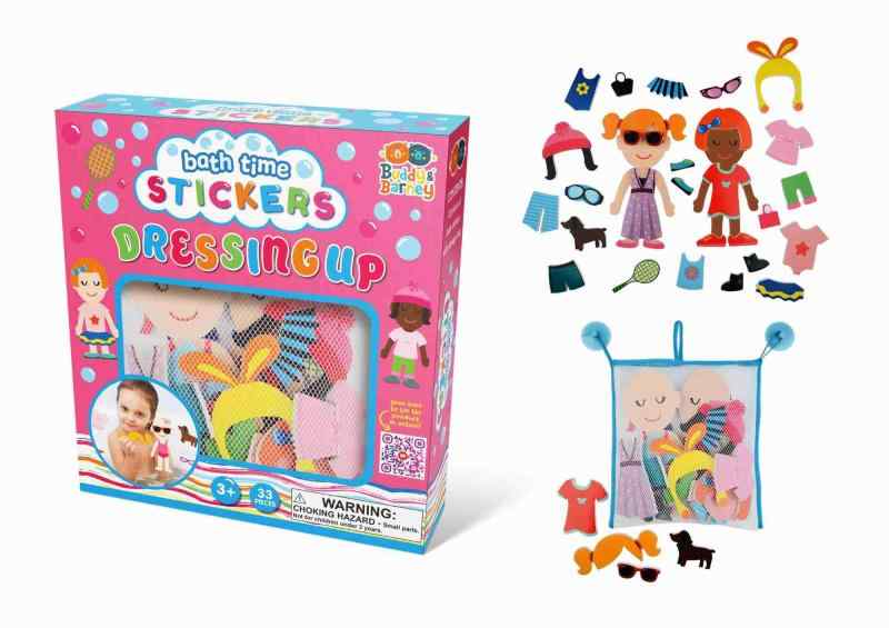 バーニー&amp;バディ Barney&amp;Buddy バスステッカー 着せ替え(BB007)【素材】ステッカー:EVA、メッシュバック:ポリエステル、吸盤:PVC【セット内容】32ピース+メッシュ袋【製造国】中国【対象年齢】:3才以上