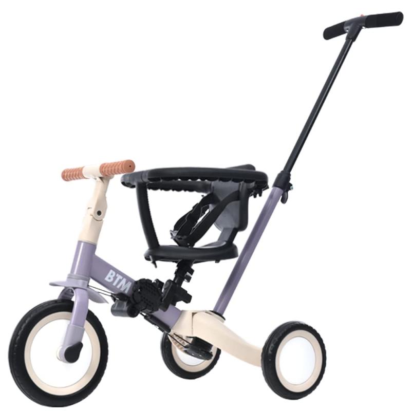 OSJ 子供用三輪車 4in1 自転車 オリジナル 押し棒付き 安全バー付き キックボード【BIG車輪で何の道路にも大丈夫】柔らかくて空気入れ必要なし、使用寿命も長いです。