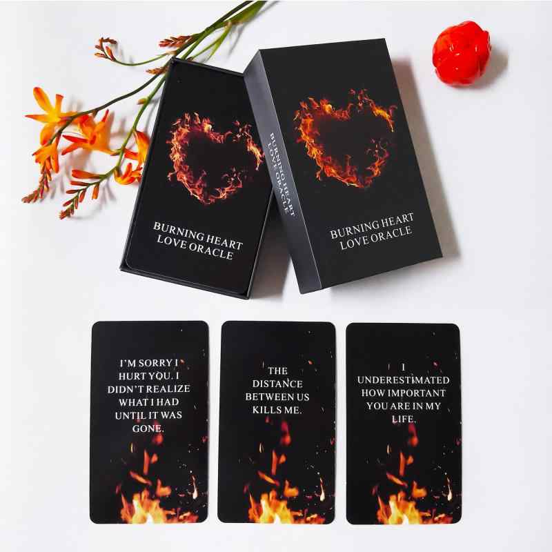 QUEENOFPAIN Burning Heart Love Oracleカードデッキ、ツインフレームオラクルカード、オラクルデッキは、人が何を考えているか、あなたとコミュニケーションしようとしているかについての洞察を【オラクルカード】この...