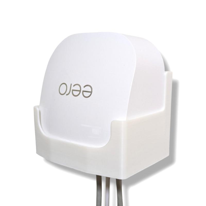 eero 6+ 専用 壁掛けホルダー ホワイト ネジ・釘・ホッチキス・両面テープ対応 省スペース 賃貸可 コード収納 メッシュwifiルーター 互換品落ち着いた白色、素材はPLAPlus