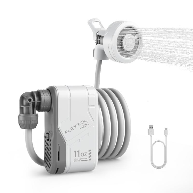 FLEXTAILGEAR MAX SHOWER ポータブルシャワー 簡易シャワー 電動シャワー 携帯シャワー キャンプ シャワー シャワー ポンプ 18.5wh USBーC充電式 水流量両段モード 水圧強い 軽量 コンパクト 家庭用 【超ポ...