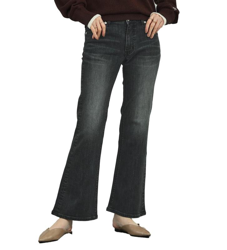 EDWIN(エドウィン) ジーンズ【essentials】 フレアデニムパンツレディースSIZE:L ウエスト:77cm 股上:25cm わたり幅:29.5cm 股下:77.5cm 裾幅:26.5cm