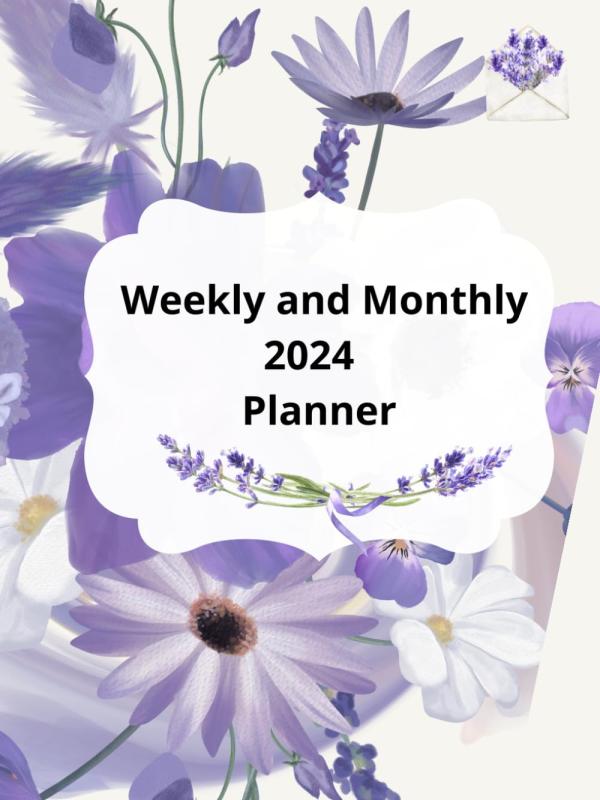 2024 Planner Daily Weekly and Monthly at a Glance: January to December 2024 Calendar for Women Floral Bloom