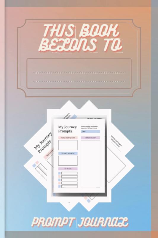 Purple Blue Modern Minimal Journey Prompts Planner, every day write notes about yourself, your top 3 strength, to do thi...