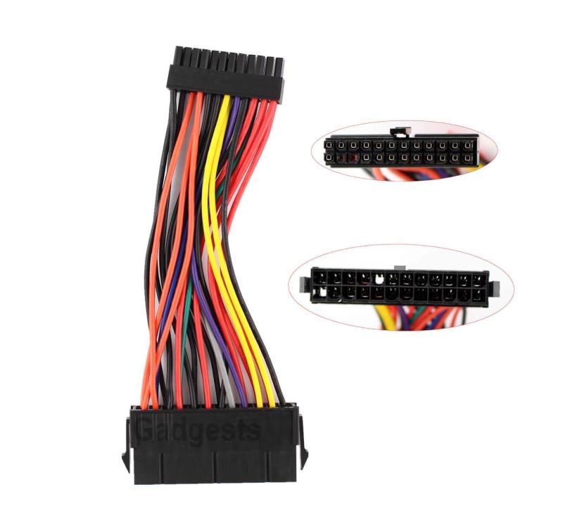 ExHung®24ピンATXメス→ミニ24ピンATXオス用 電源変換ケーブル DELL Optiplex 760 780 960 980 SFF 用100%真新しい長さ: 6ピン---35センチ---sata---15センチ---sataを...