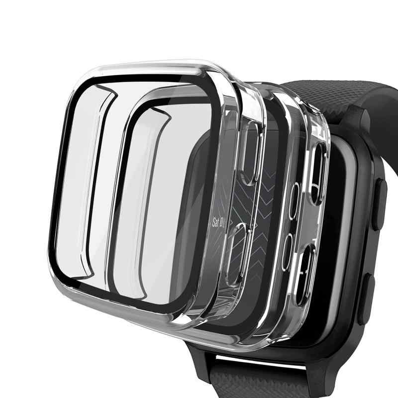 2 Packs Hard PC Case Compatible with Garmin Venu Sq Built in 9H Tempered Glass Screen Protector, NAHAI Full Cover Bumper...