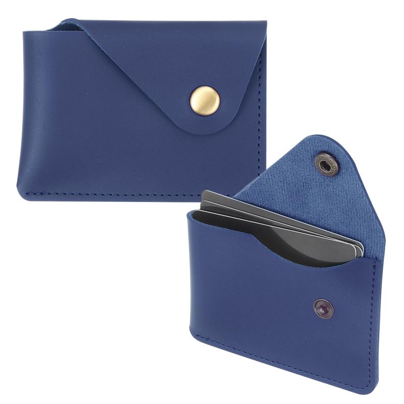 [PATIKIL] Slim Leather Card Holder with Snap Closure, Leather Front Pocket Wallet Card Case Holder for Cash Coin