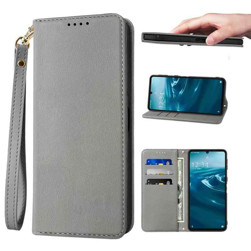 AQUOS Wish 5 ケース 手帳型 高質レザー AQUOS Wish 5 ケース 手帳型 ケース 携帯カバー 皮革 Wish 5 ケース 耐衝撃 内蔵マグネット開閉式 ウィッシュ5 ドコモ カバー 手帳型 ベルトなし スマホケース 【...