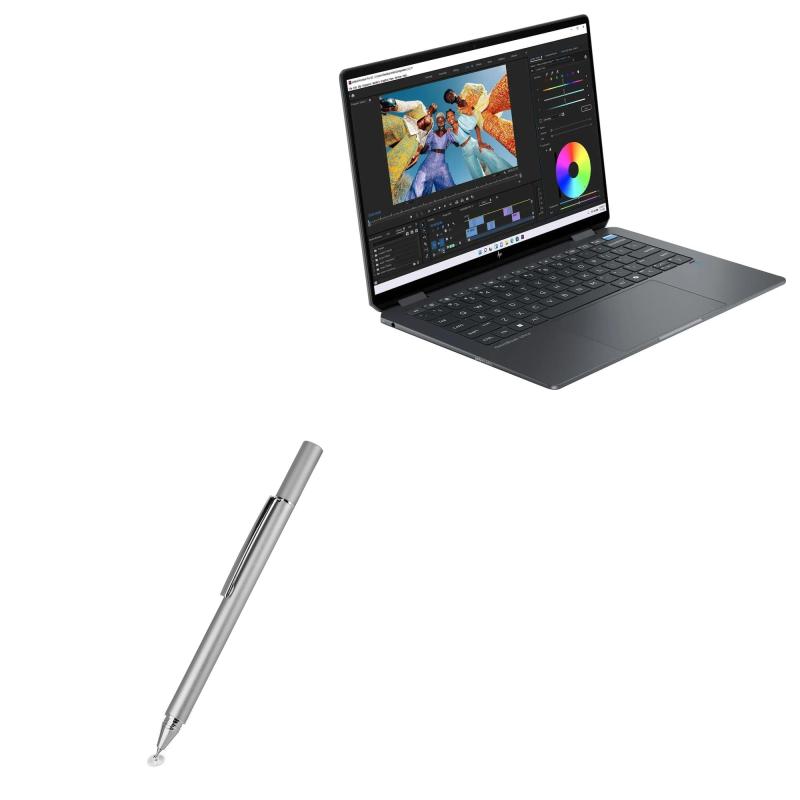 BoxWave スタイラスペン HP OmniBook X Flip 14対応 - FineTouch 静電容量式スタイラス、超精密スタイラスペン - メタリックシルバーHTL [汎用性と汎用性] BoxWaveスタイラスペンは、HP Om...