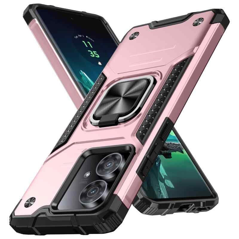 Motorola Edge 40 Neo 用 ケース リング付き 耐衝撃 米軍MIL規格取得 Edge 40 Neo 用 カバー レンズ保護 リングつき TPU+PC 指紋防止 車載ホルダー対応 スタンド機能 防塵 薄型 軽量 落下防止 擦...