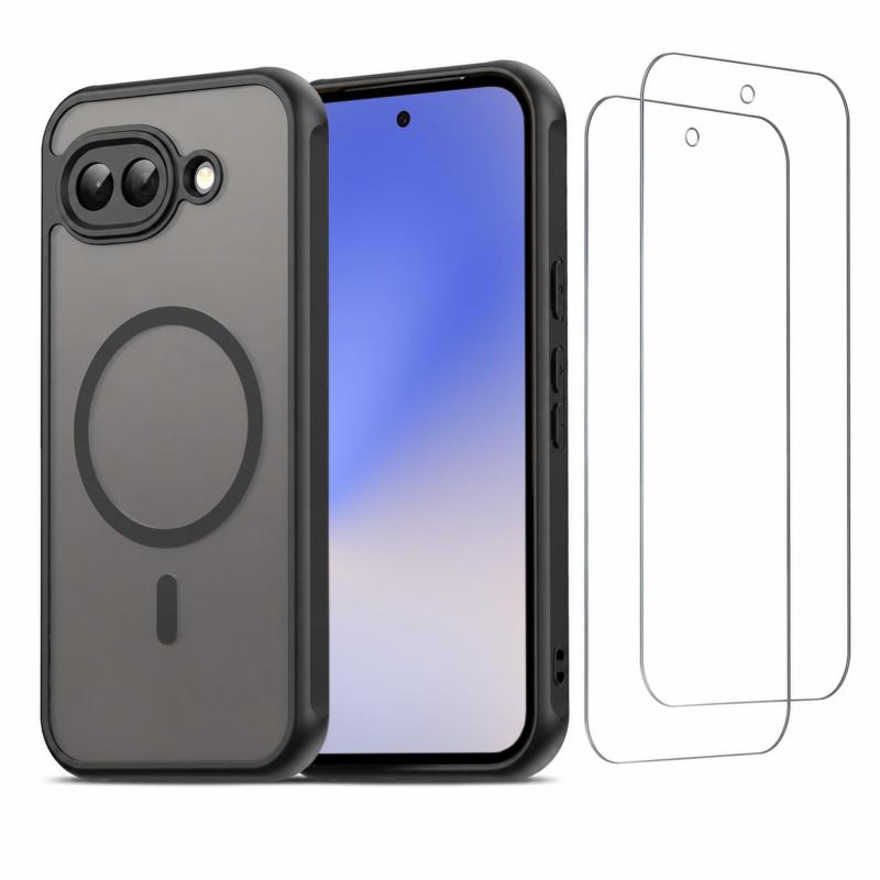 Firrazle Google Pixel 10a用ケース MagSafe対応 2枚入り強化ガラスフィルム付き （ブラック）【対応機種】本製品はGoogle Pixel 10A専用のケースです。他機種には対応しておりませんので、ご購入前に必...
