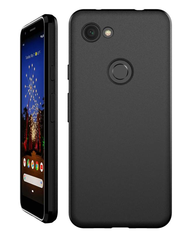 Google Pixel 3a ケース グーグル Pixel3a ケース シンプル 滑りにくい ソフト マット仕上げ TPU シリコン 耐衝撃 WOEXET 透明性なしブラック対応機種：Google Pixel 3a表面には肌触りのいいコー...