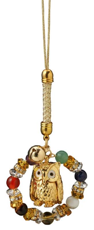 ハイリッチ パワーストーンアクセサリー ゴールド 全長:約12cm ふくろう幸福の環ストラップ商品サイズ:全長約12cm素材:[ふくろうパーツ]25×16mm×1個(真鍮) [白水晶・黄水晶]6×3mm(カット)×6個 [黄水晶・アメジスト...