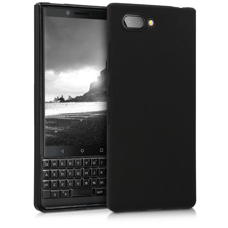 kwmobile スマホケース Blackberry KEYtwo (Key2)対応 ケース - 耐衝撃 滑り止め ソフト TPU シリコン - 黒色マットぴったり: Blackberry KEYtwo (Key2)対応フレキシブル&amp...