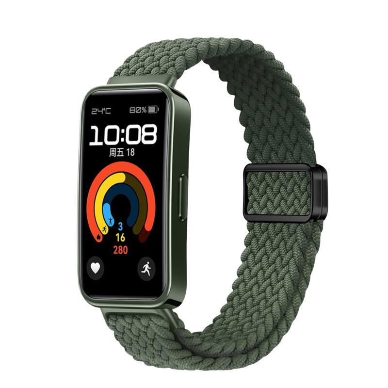 [Etsbaocy] バンド For Huawei Band 10/10 Aluminum Edition/Band 9/8 対応 交換ベルト 替えベルト 弾性ナイロン製 編組ストラップ 調節可能 磁気バックル付き ファーウェイバンド 8/...