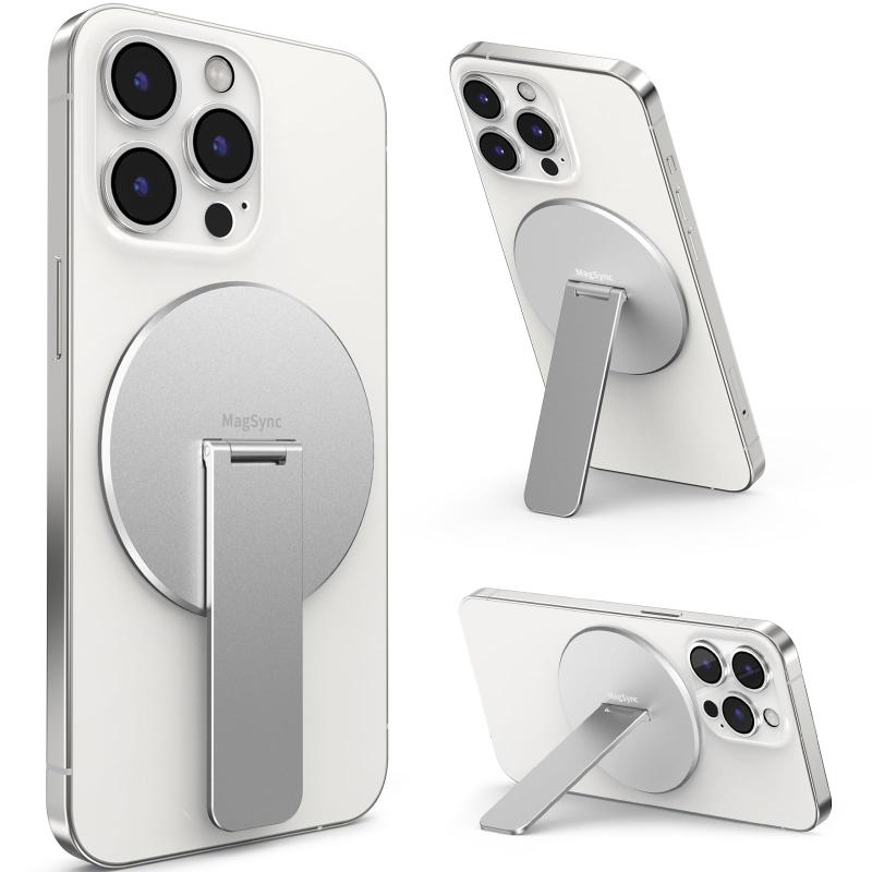 MagSync Magnetic Phone Grip with Kickstand, 3-in-1 Ultra-Slim Holder Stand for Phone &amp; Cases