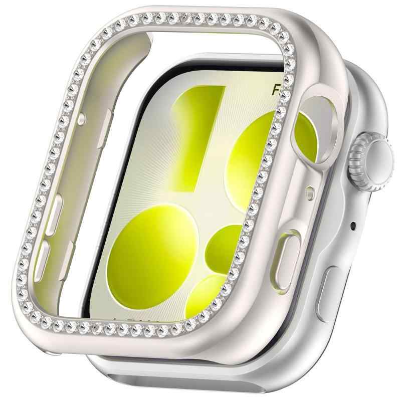 BUITFOU For HUAWEI WATCH FIT 5 カバー 一列キラキラダイヤ装飾 PC 製 軽量耐衝撃 おしゃれファッションケース ファーウェイ WATCH FIT 5 専用保護カバー（ピンク）【専用設計】本製品はHUAWEI(...