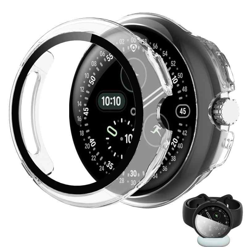 YAODLE For Google(グーグル) Pixel Watch 4 カバー 41mm Google Pixel Watch 4 ケース 装着充電可能 PC素材 カバー ガラスフィルム一体型 全面保護 二重構造 防塵 日本旭硝子材 キ...