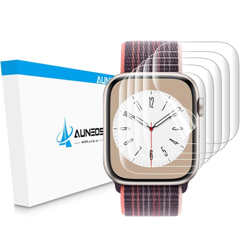 AUNEOS Apple Watch 46mm フィルム Series 10 対応 アップルウォッチ 液晶保護 フィルム 46mm 適用 TPU製 キズ修復機能 隅浮き防止 ケースに干渉せず 高透過率 気泡なし 指紋防止 取扱簡単 5枚入り