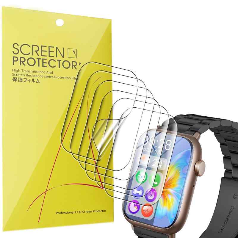 Lamshaw for LOVAME G86スマートウォッチ 保護フィルム, [6枚組] 4H硬度 TPU 保護フィルム カバー 液晶フィルム 対応 LOVAME G86 1.85インチ スマートウォッチ smart watchԀ...