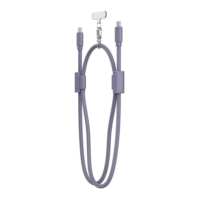 cheero Strap Cable Smart スマホ ショルダーストラップ ケーブル USB-C 高耐久 Power Delivery 急速充電 データ転送 Type-C to Type-C タイプC CHE-279USBケーブルででき...
