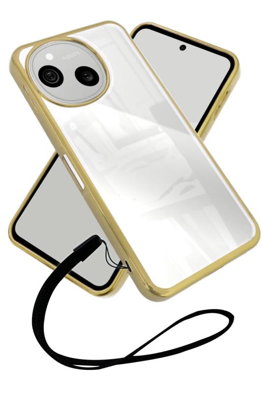 シズカウィル AQUOS sense10 用 / sense9 用 クリアケース SH-53F 用 SH-53E 用 SHG14 用 ケース カバー サイドメッキ加工 クリア ケース 1個入り【スマホを輝かせるクリアケース】サイドをメッキ加...